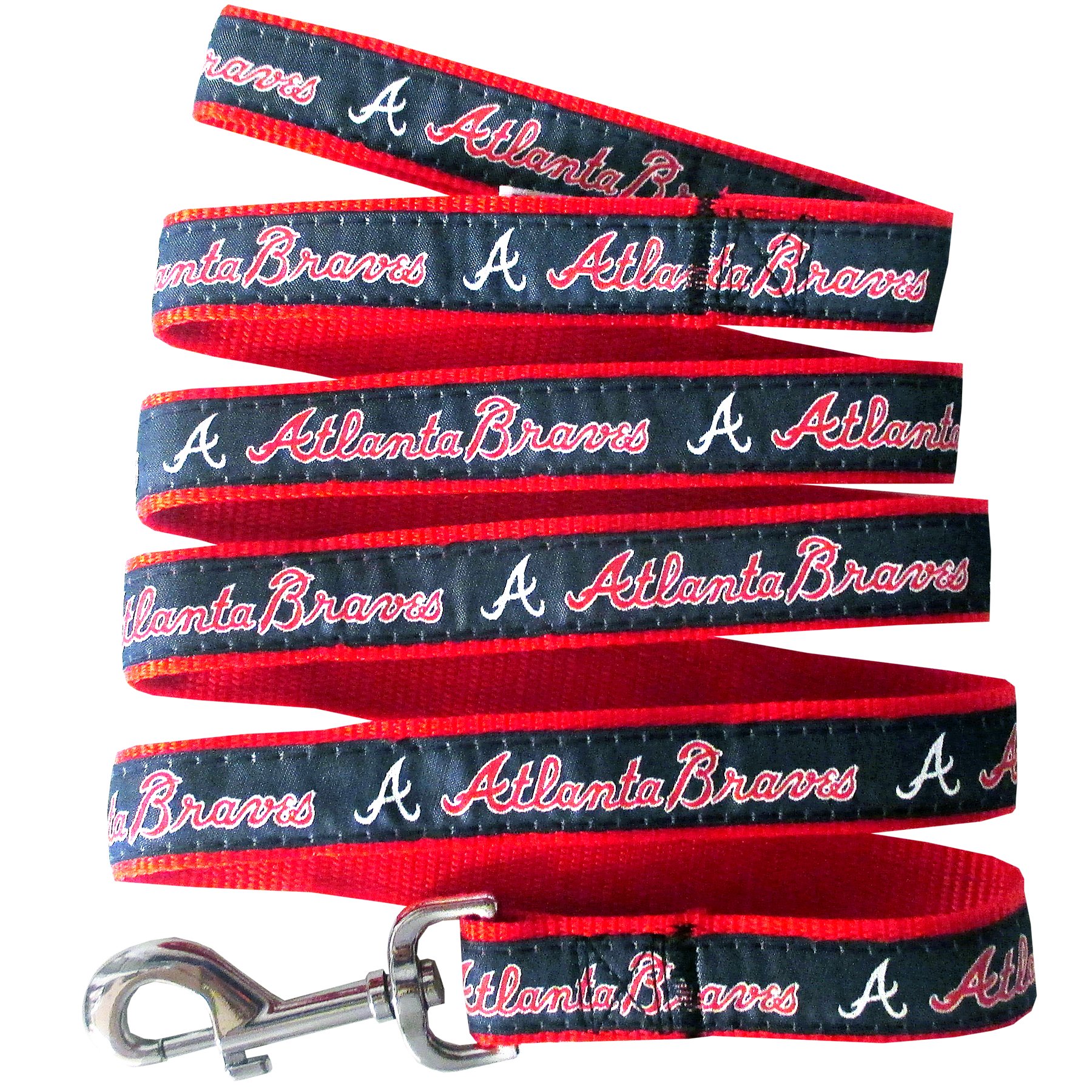 MLB PET Leash, Small, Atlanta Braves Dog Leash, Baseball Team Leash for Dogs & Cats. A Shiny & Colorful Dog & Cat Leash with Emboridered Team Name/Logo Licensed by the MLB