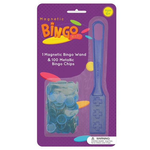 Magnetic Bingo Wand with 100 Metallic Bingo Chips - Choose from 4 Colors!