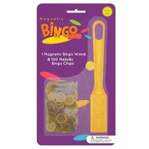 Magnetic Bingo Wand with 100 Metallic Bingo Chips - Choose from 4 Colors!