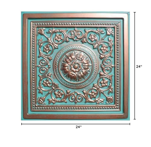 Majesty Antique Copper Patina (24x24" PVC Plastic) Ceiling Tile