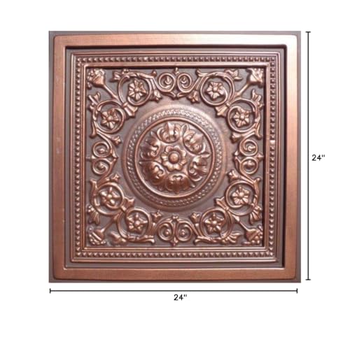 Majesty Antique Copper Chocolate (24x24 PVC) Ceiling Tile