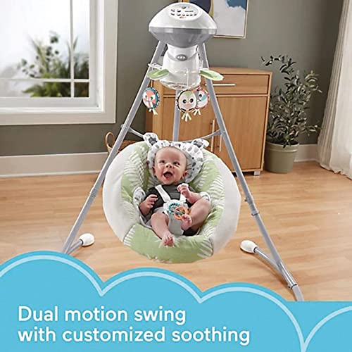 Fisher-Price Snow Leopard Baby Swing, Dual-Motion Newborn Seat with Music, Sounds, and Motorized Mobile