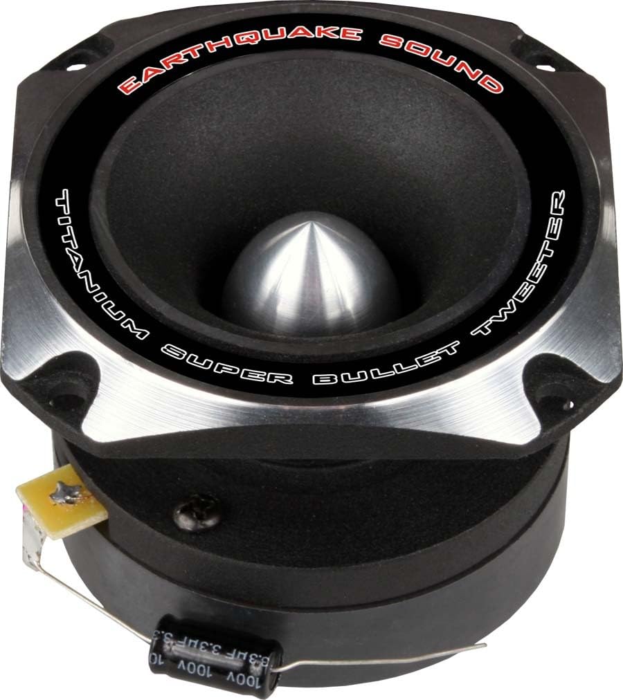EARTHQUAKE Sound BT44S Car/Pro Audio 3.5-inch Titanium Dome Super Bullet Tweeter, 1" Voice Coil, 150W MAX, Black, Grey, Red
