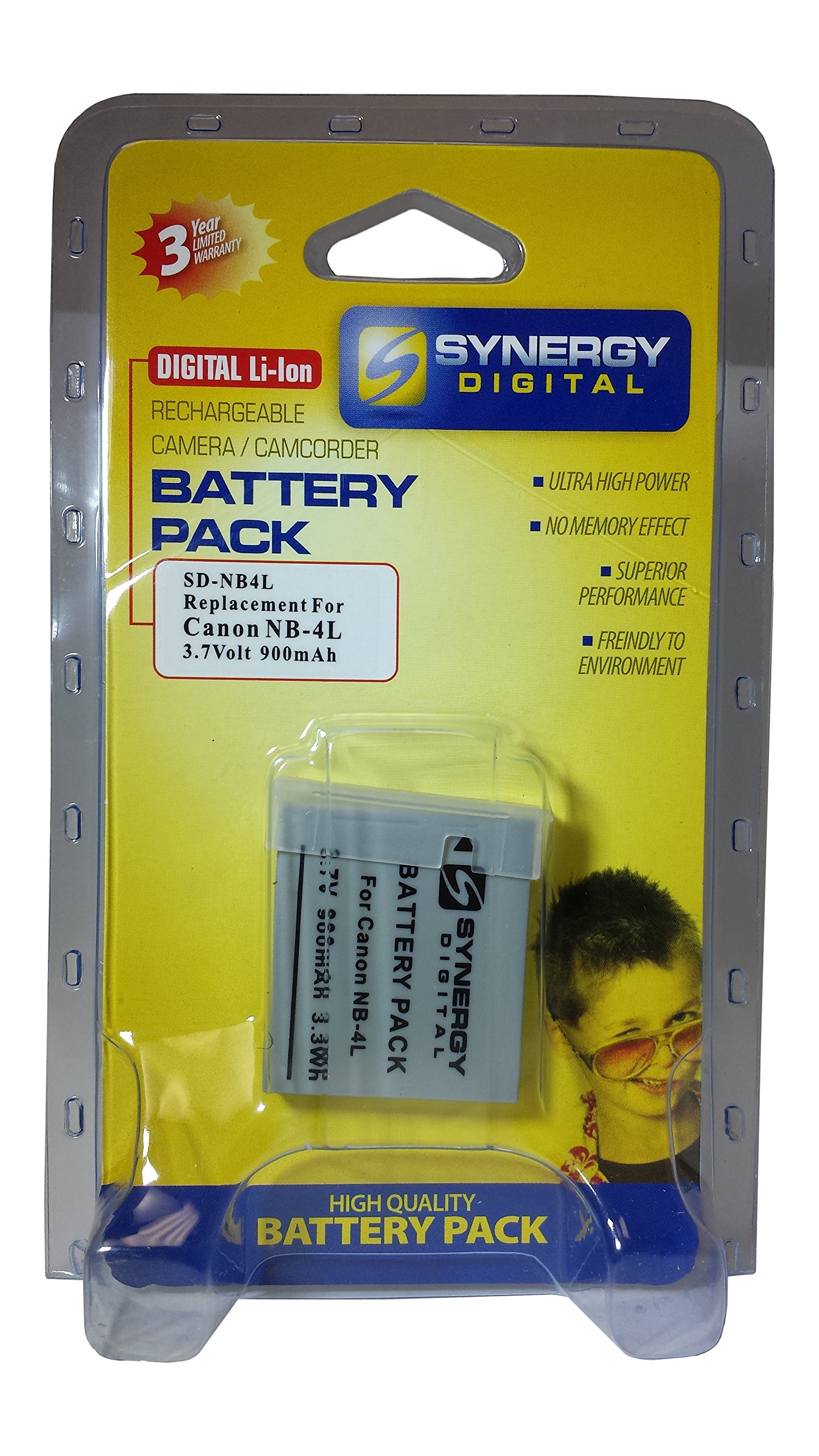 Synergy Digital Camera Battery, Works with Canon PowerShot ELPH 330 HS Digital Camera, (li-ion, 3.7V, 900 mAh) Ultra Hi-Capacity Battery