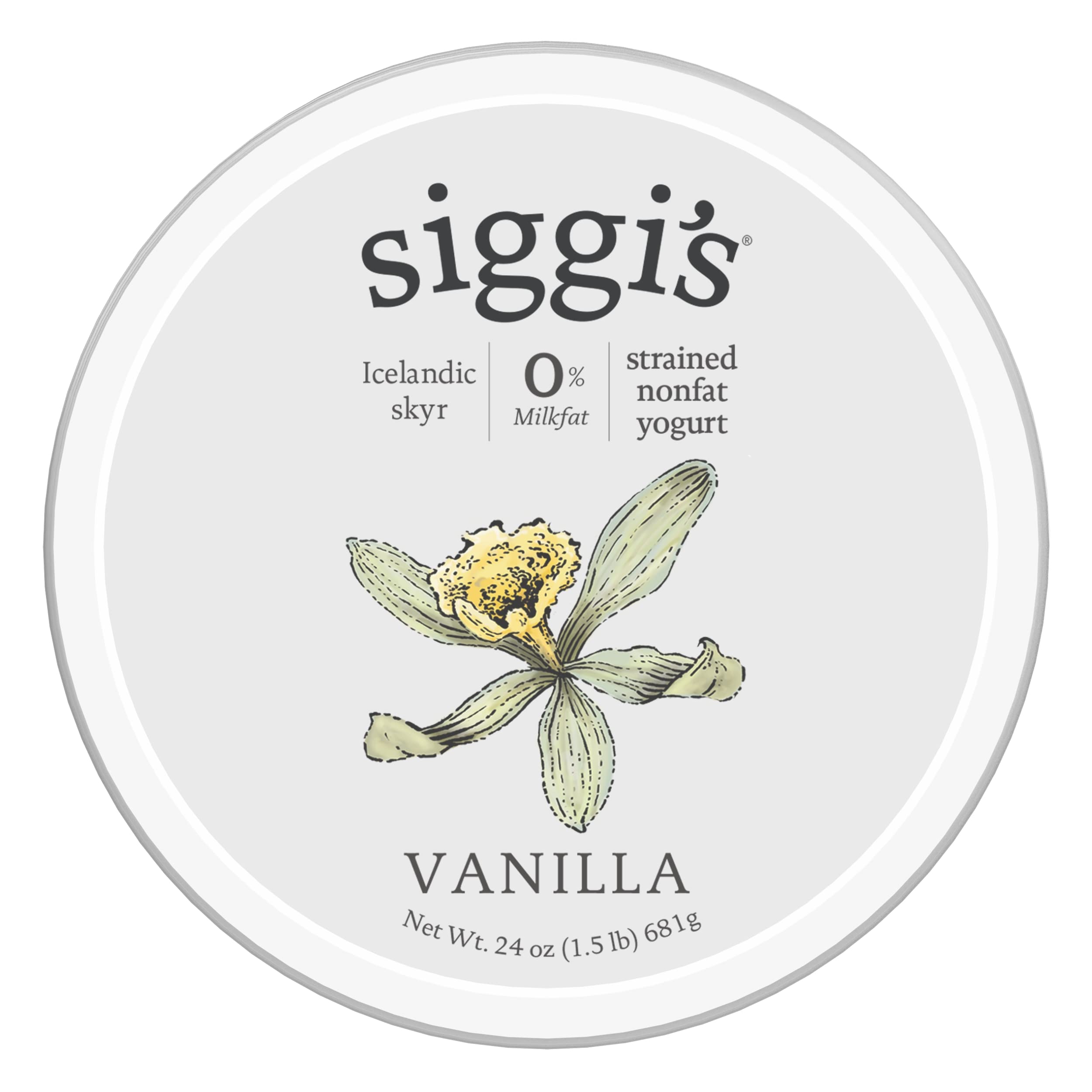 siggi’s Icelandic Strained Nonfat Yogurt, Vanilla, 24 oz. – Thick, Protein-Rich Yogurt Snack