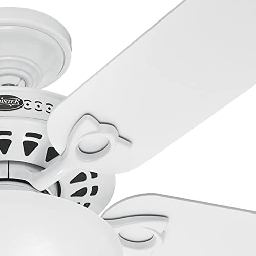 Hunter Fan Company, 53059, 52 inch Astoria White Ceiling Fan with LED Light Kit and Pull Chain