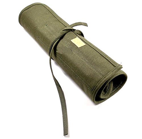 Flyshine Canvas Artist Brush Holder Rollup Protection (42x36cm) 18"X14" - Green