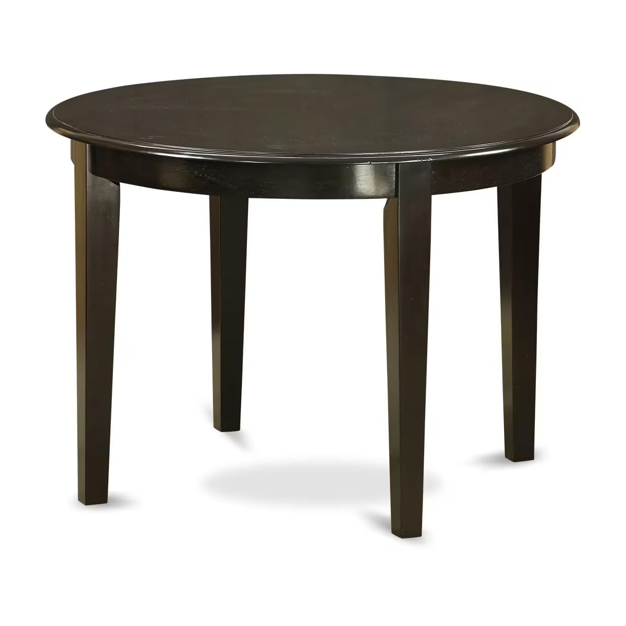 East West Furniture BOLY3-CAP-LC 3 Piece Dining Room Table Set Contains a Round Kitchen Table and 2 Faux Leather Upholstered Dining Chairs, 42x42 Inch, Cappuccino