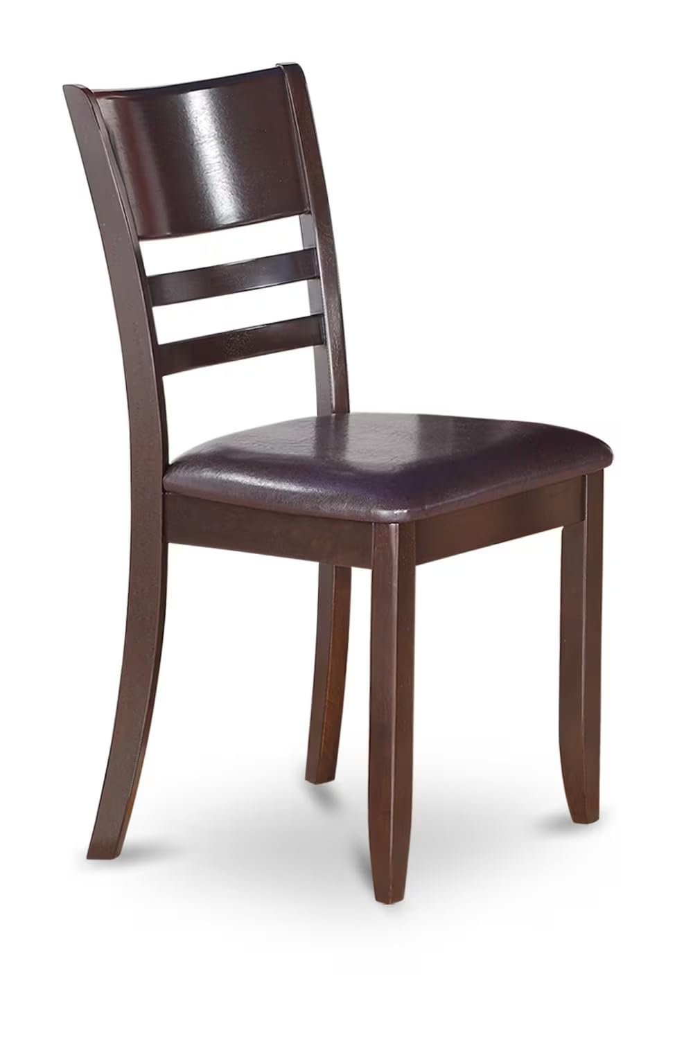East West Furniture BOLY3-CAP-LC 3 Piece Dining Room Table Set Contains a Round Kitchen Table and 2 Faux Leather Upholstered Dining Chairs, 42x42 Inch, Cappuccino