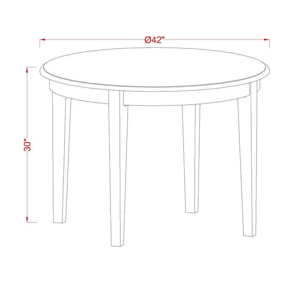 East West Furniture BOLY3-CAP-LC 3 Piece Dining Room Table Set Contains a Round Kitchen Table and 2 Faux Leather Upholstered Dining Chairs, 42x42 Inch, Cappuccino