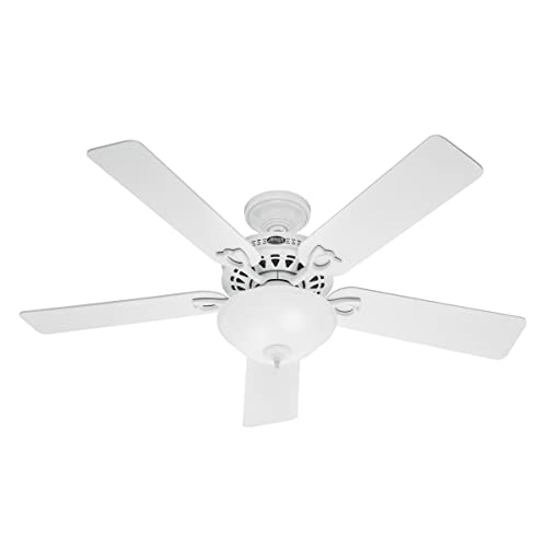 Hunter Fan Company, 53059, 52 inch Astoria White Ceiling Fan with LED Light Kit and Pull Chain