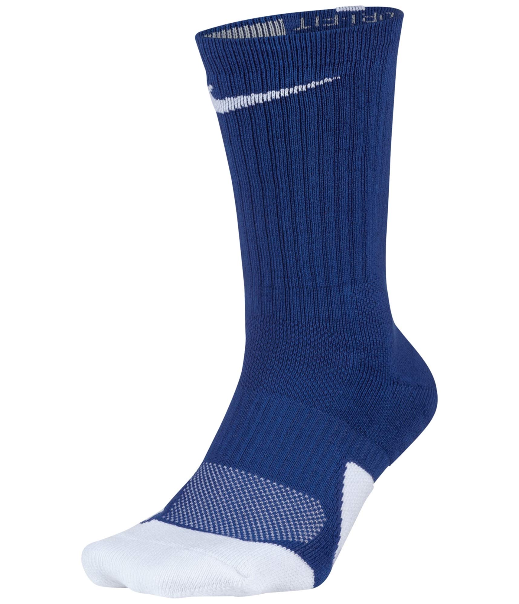 NIKE Unisex Dry Elite 1.5 Crew Basketball Socks (1 Pair), Game Royal/White/White, Small