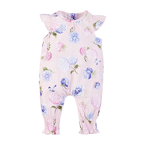 Mud Pie Baby Girls Kids Hydrangea Longall, Pink Hydrangea, 9-12M US