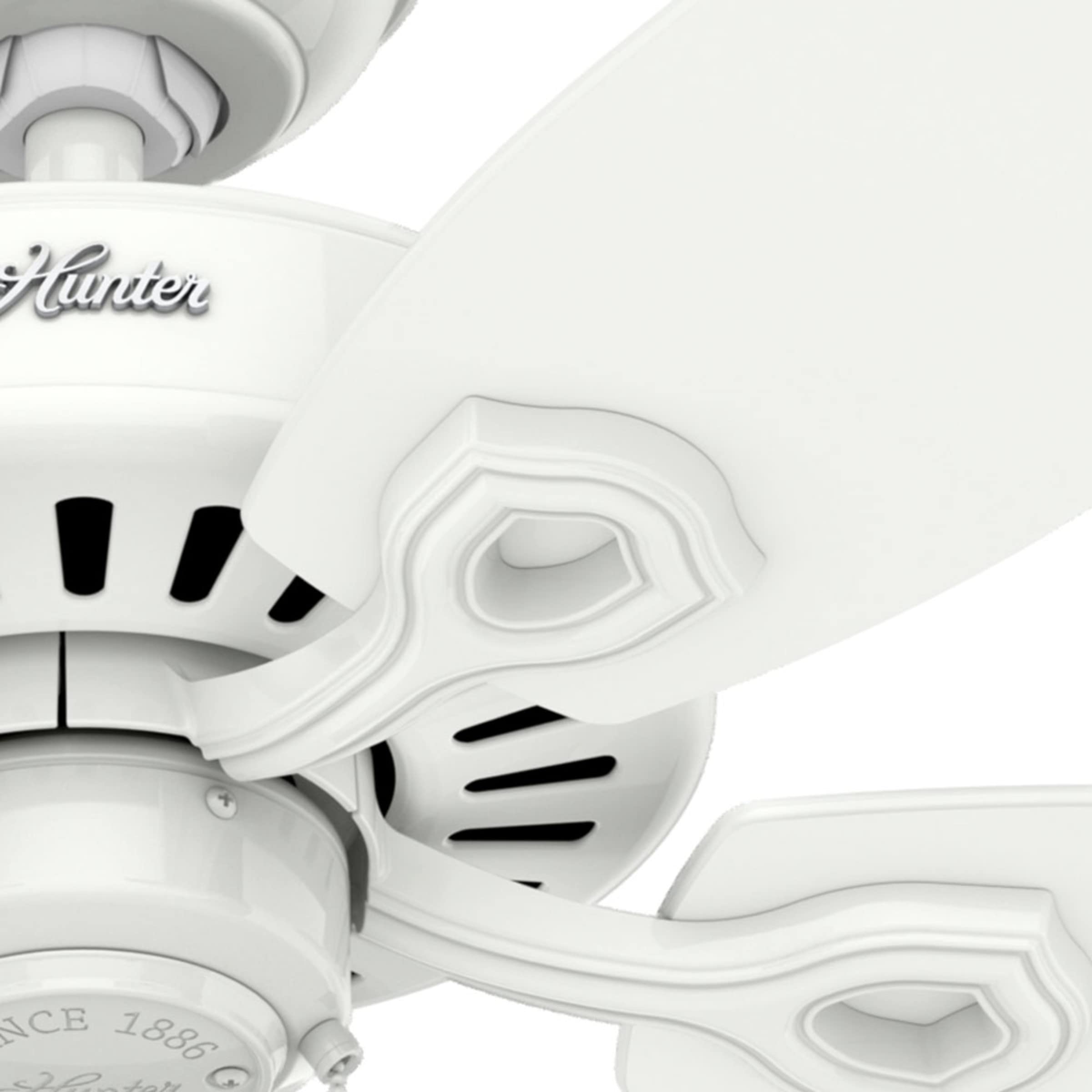 Hunter Fan Company 53240 Builder Elite Indoor Ceiling Fan with Pull Chain Control, 52", Snow White Finish