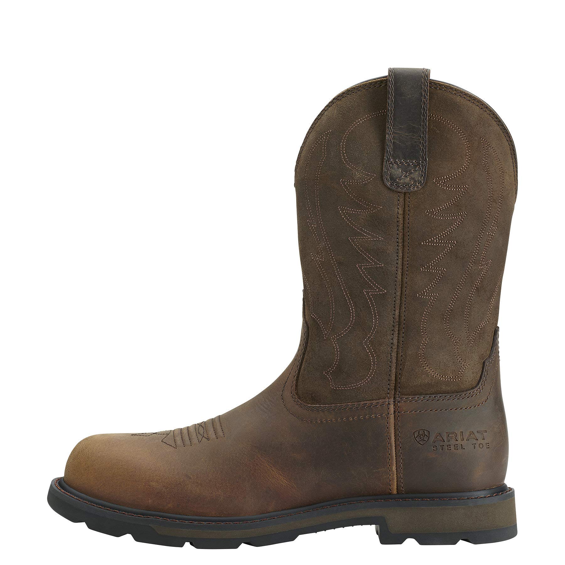 ARIAT mens Groundbreaker Pull-on Steel Toe Work Boot, Brown, 10.5 US