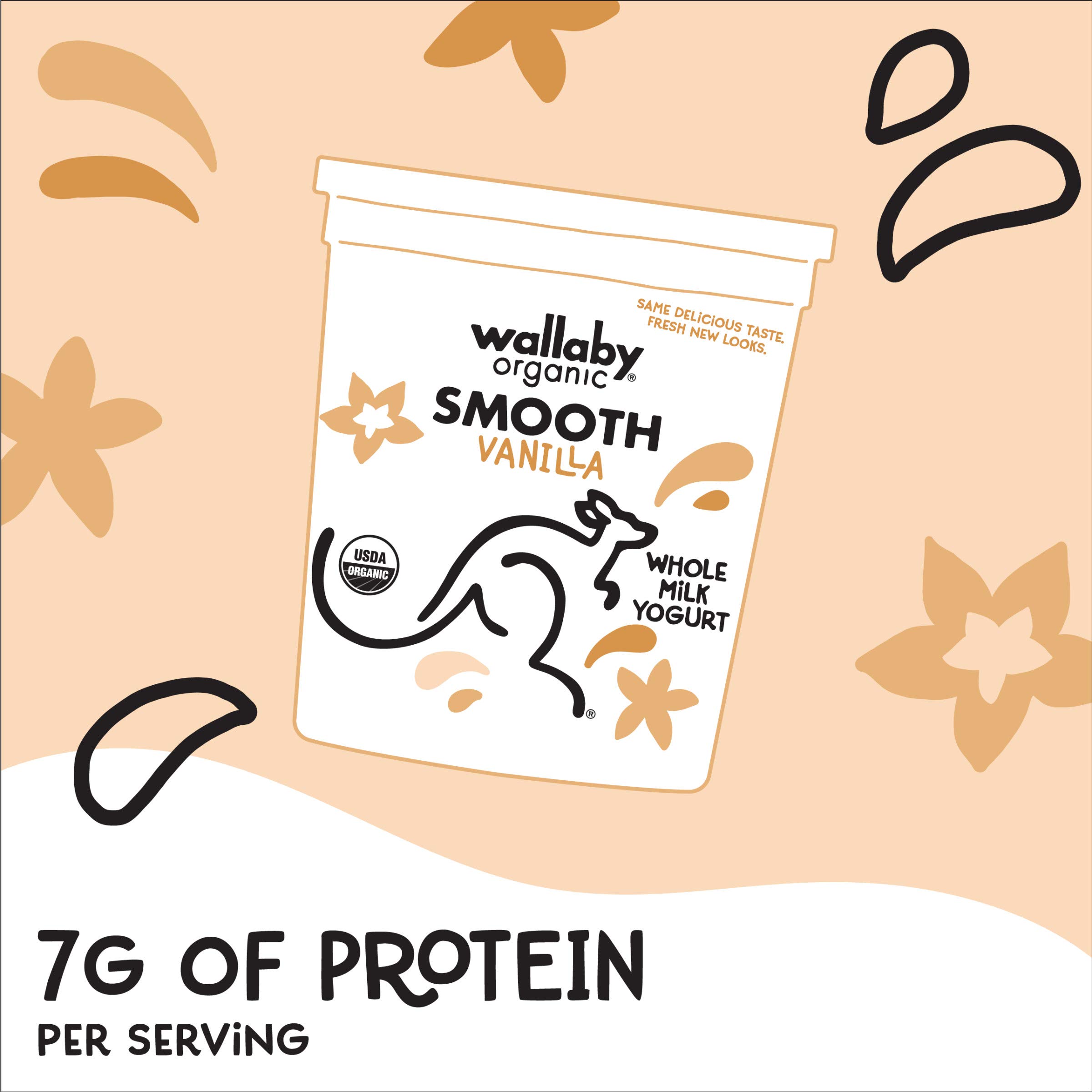 Wallaby Organic Aussie Smooth Whole Milk Regular Yogurt, Plain, USDA Organic, 32 oz.