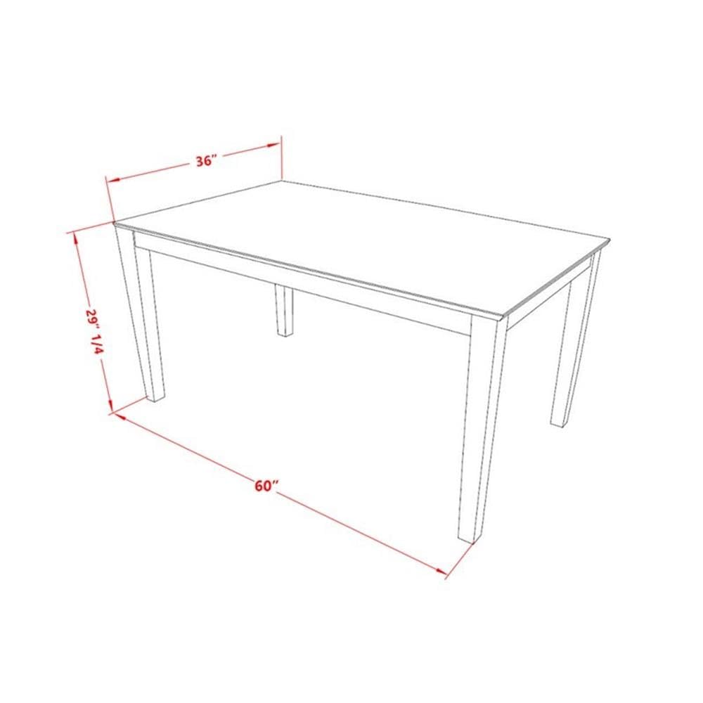 East West Furniture CAT-CAP-S Capri Modern Kitchen Table - a Rectangle Dining Table Top with Sturdy Legs, 36x60 Inch, Cappuccino
