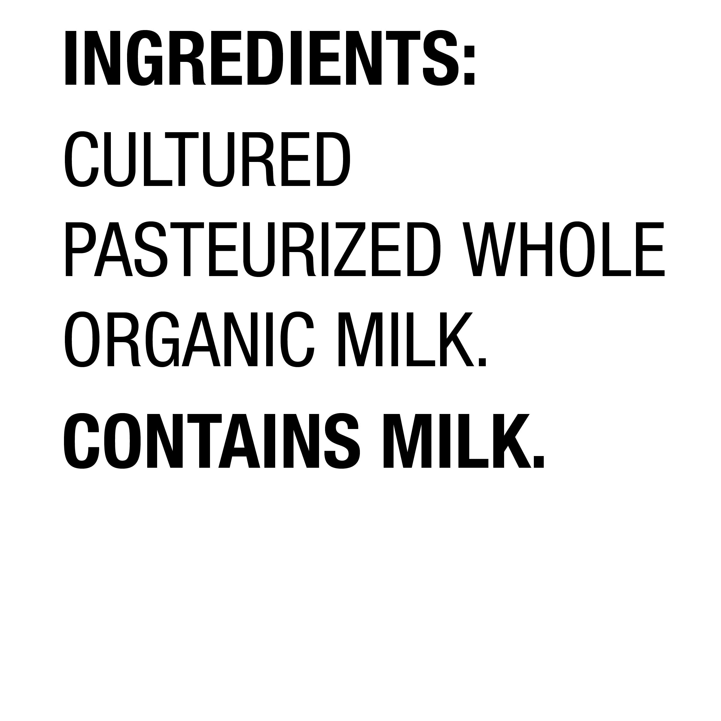 Wallaby Organic Aussie Smooth Whole Milk Regular Yogurt, Plain, USDA Organic, 32 oz.
