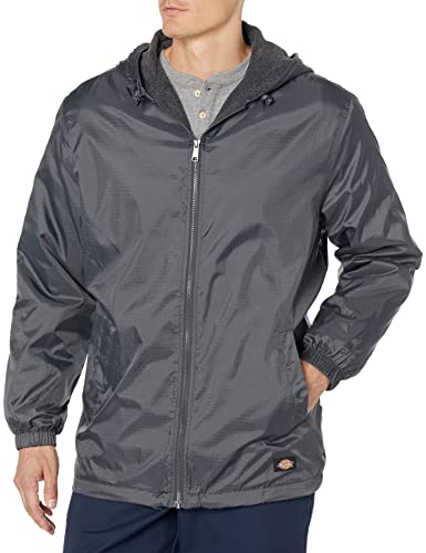 Dickies Men's Fleece Lined Hooded Jacket, Dark Navy, Large