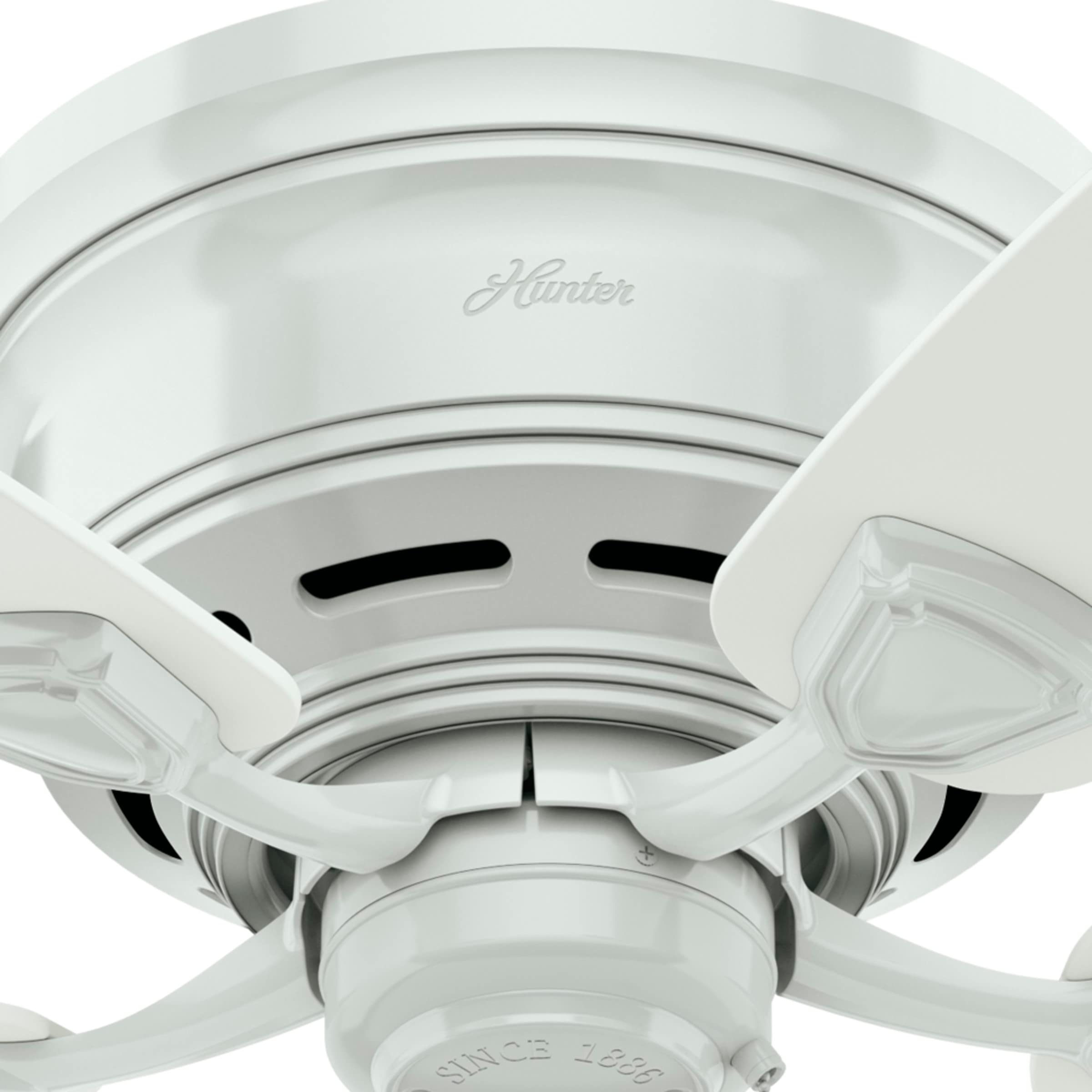 Hunter Fan Company, 53119, 48 inch Sea Wind White Low Profile Indoor / Outdoor Ceiling Fan and Pull Chain