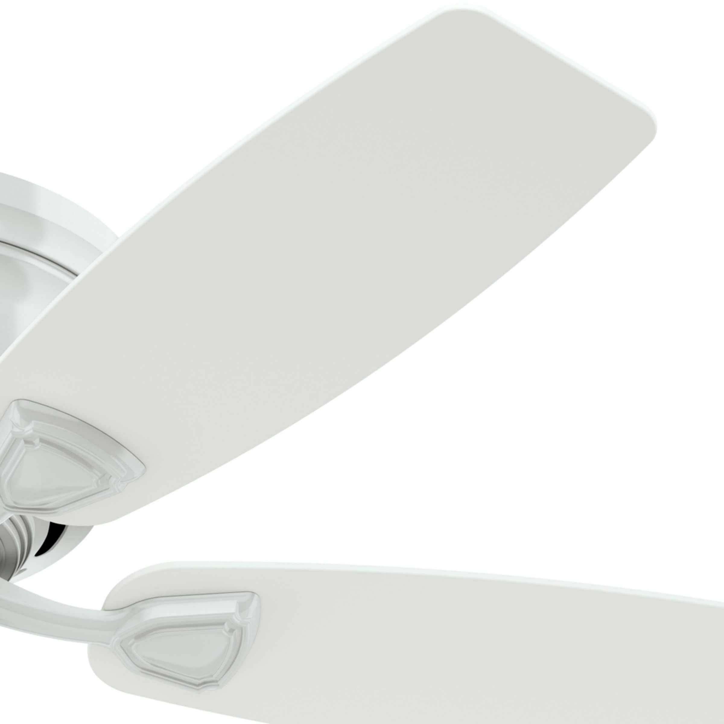 Hunter Fan Company, 53119, 48 inch Sea Wind White Low Profile Indoor / Outdoor Ceiling Fan and Pull Chain
