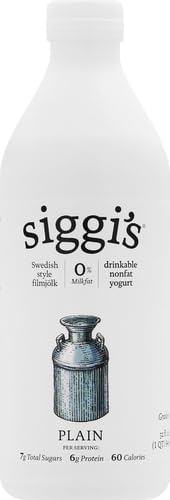 siggi’s® Drinkable Nonfat Yogurt Filmjölk, Plain, 32 oz. – Only 2 Ingredients, 0% Milkfat
