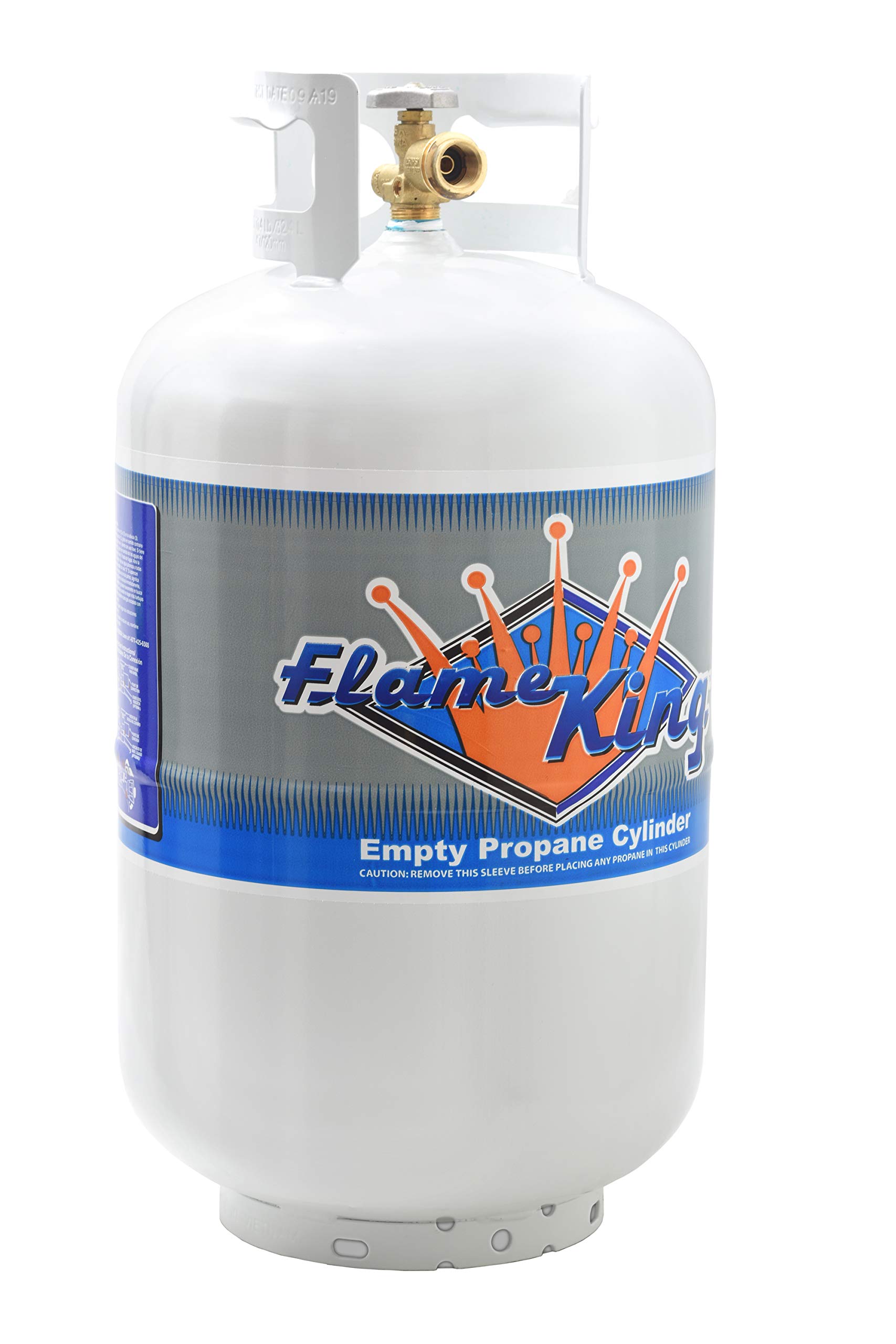 Flame King YSN-301 30 Pound Steel Propane Tank Cylinder with Type 1 Overflow Protection Device Valve DOT and TC Compliant