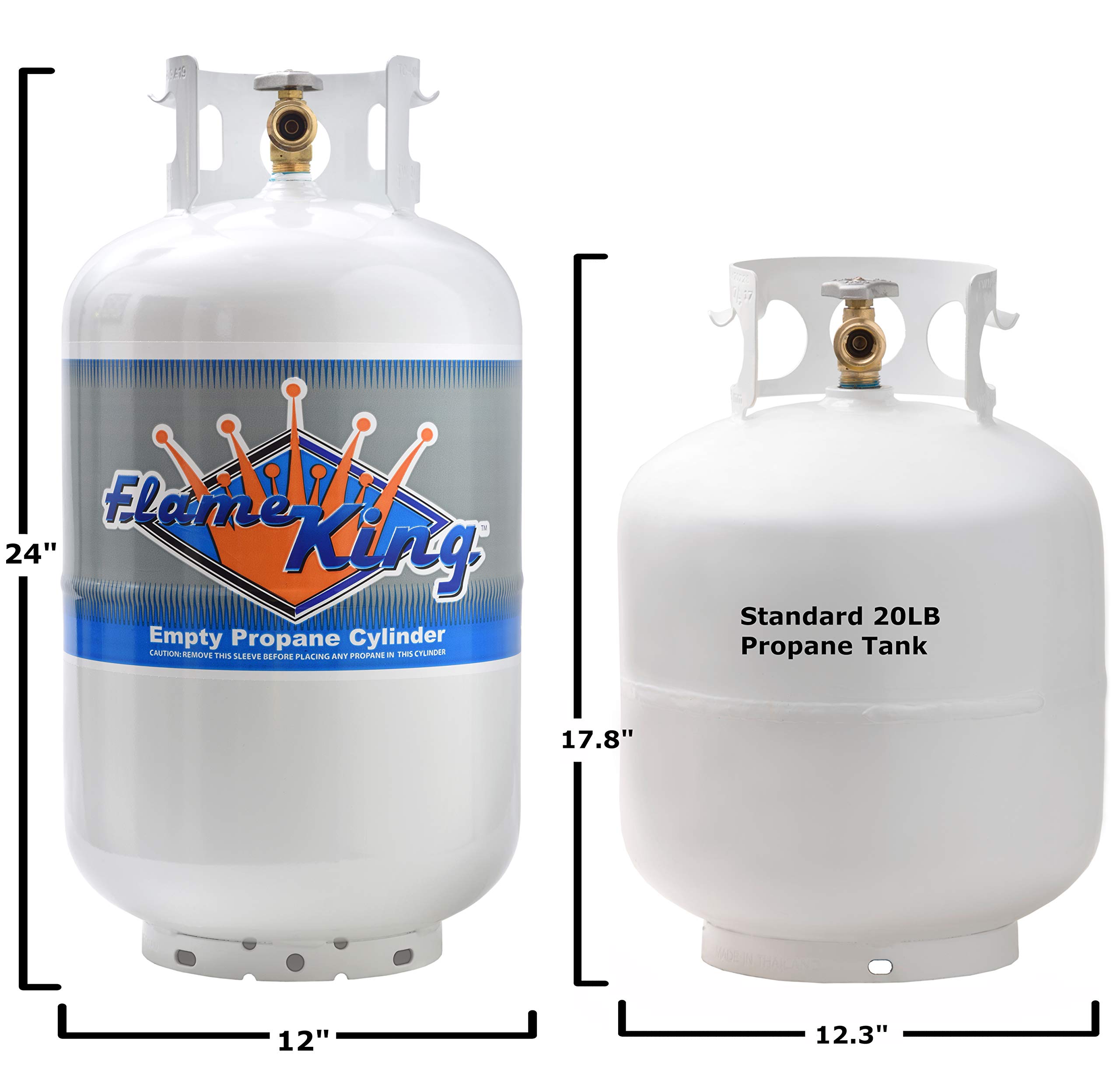 Flame King YSN-301 30 Pound Steel Propane Tank Cylinder with Type 1 Overflow Protection Device Valve DOT and TC Compliant