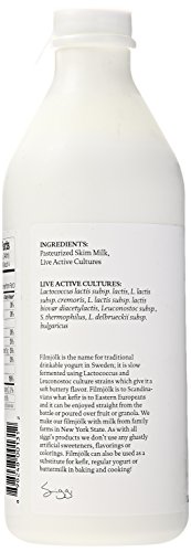 siggi’s® Drinkable Nonfat Yogurt Filmjölk, Plain, 32 oz. – Only 2 Ingredients, 0% Milkfat