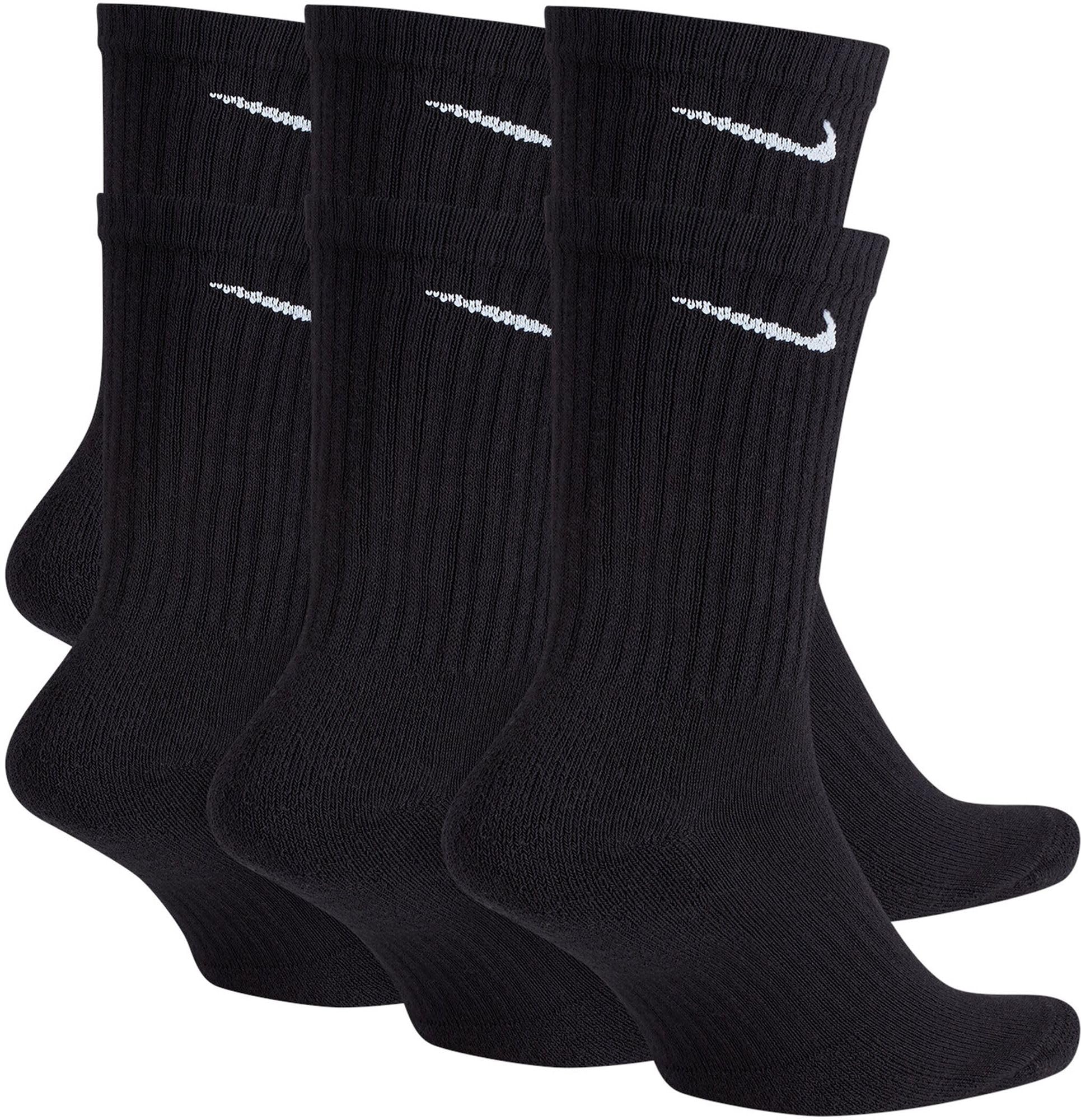 Nike Everyday Cushion Crew Socks, Unisex , Black/White, M (Pack of 6 Pairs of Socks)