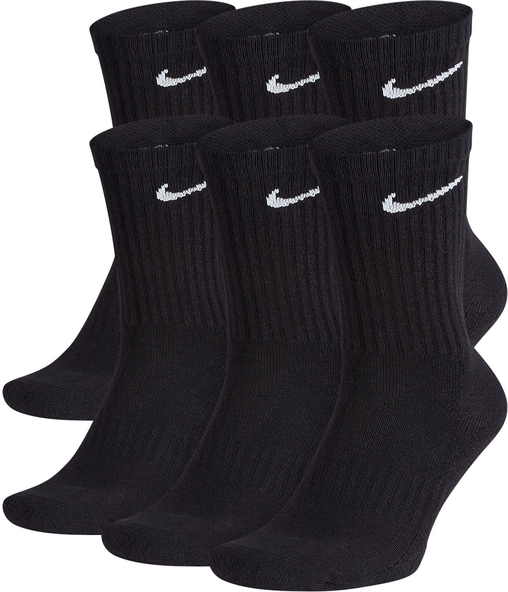 Nike Everyday Cushion Crew Socks, Unisex , Black/White, M (Pack of 6 Pairs of Socks)
