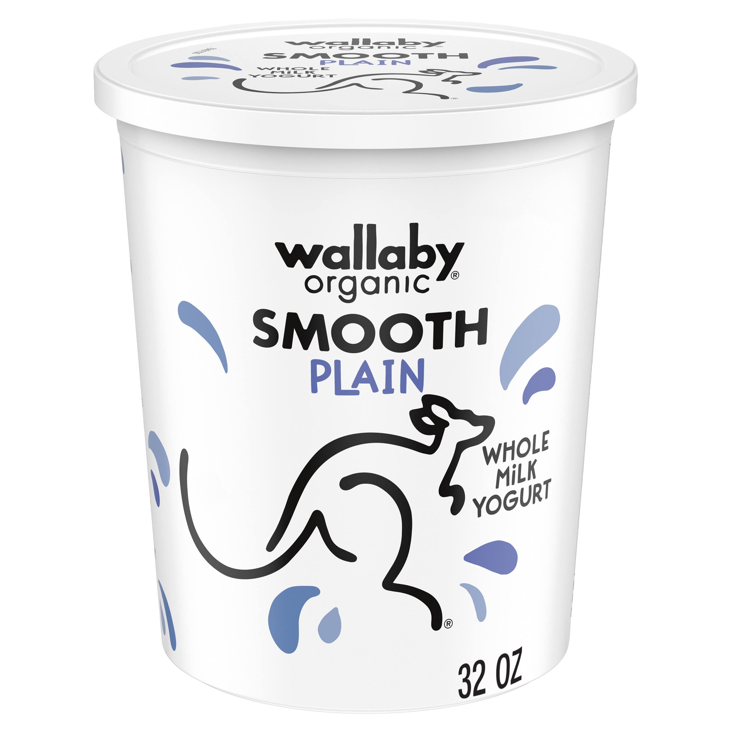 Wallaby Organic Aussie Smooth Whole Milk Regular Yogurt, Plain, USDA Organic, 32 oz.