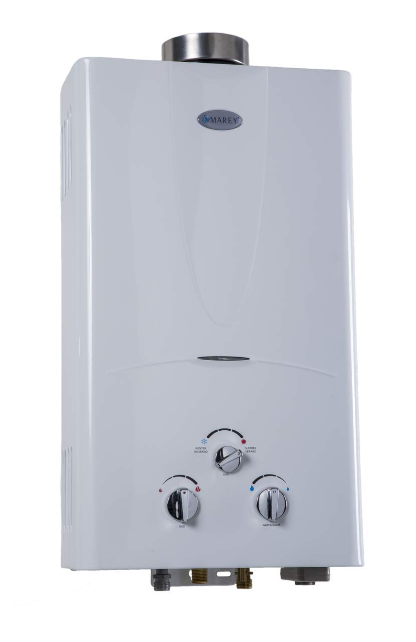 MAREY GA10LP Power 10L 3.1 GPM Propane Gas Tankless Water Heater, Liquid, White