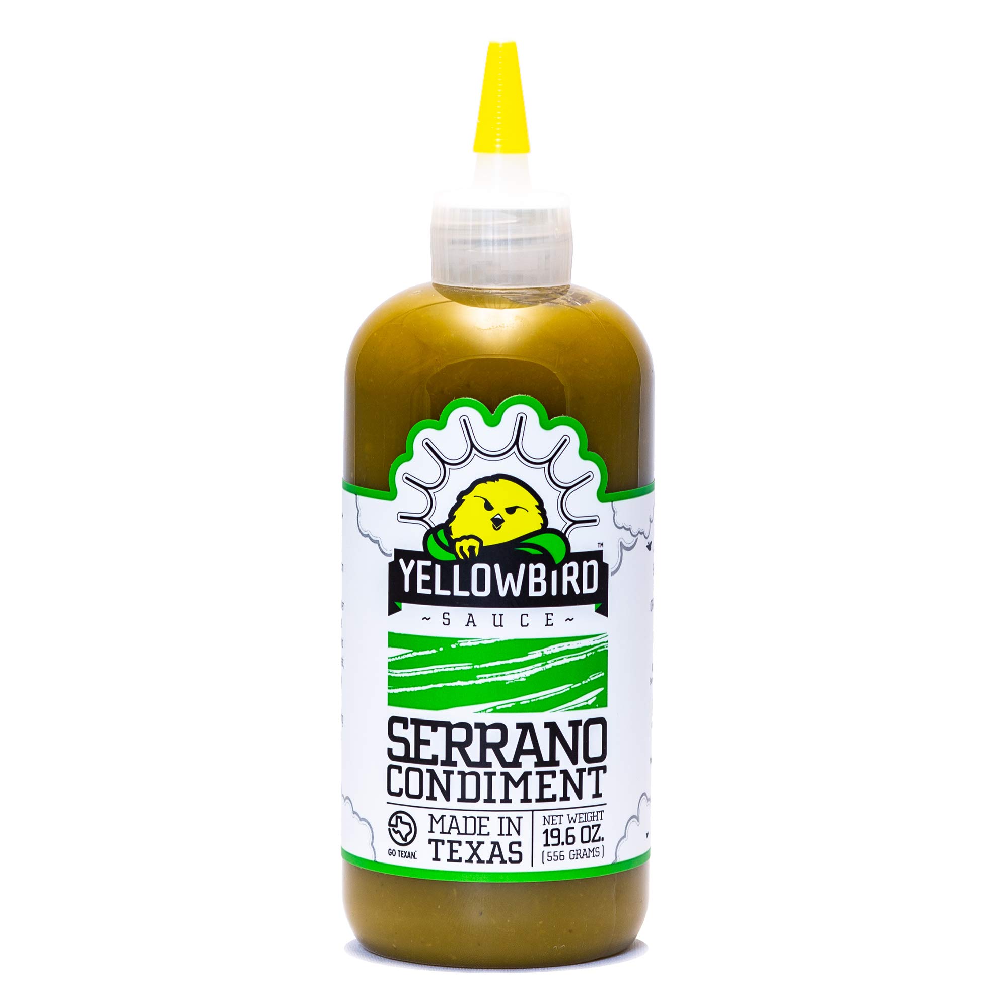 Serrano Hot Sauce by Yellowbird - Serrano Pepper Sauce with Serrano Peppers, Cucumbers, and Lime - Plant-Based, Gluten Free, Non-GMO Hot Pepper Sauce - Homegrown in Austin - 19.6 oz