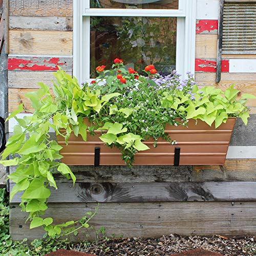 Achla Designs C-21C Plated Flower Box, Window Flowerbox Planter, Large, Copper