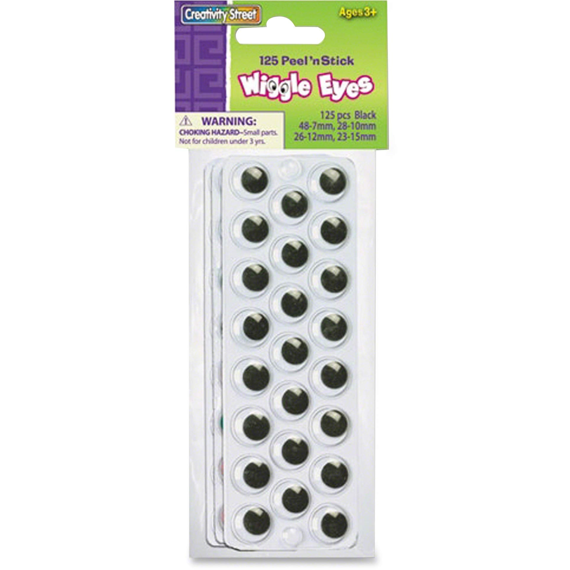 Creativity Street - AC3438-02 Peel and Stick Wiggle Eyes, Assorted Sizes, Black on White, Set of 137