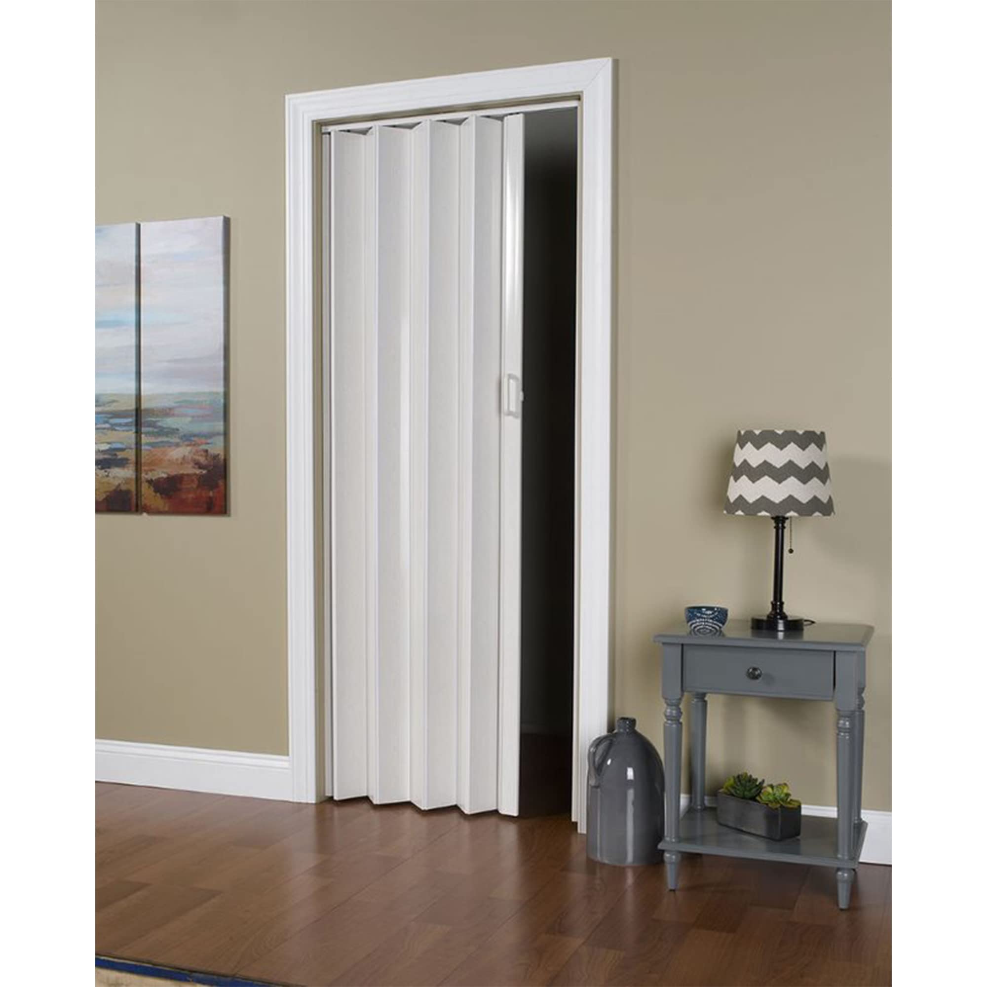LTL Home Products Homestyle HSP3680FW Plaza Interior Accordion Folding Door, 36" x 80", Frost White
