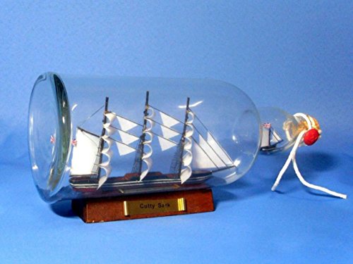 Hampton Nautical Cutty Sark Model Ship in a Glass Bottle, 11"