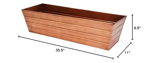 Achla Designs C-21C Plated Flower Box, Window Flowerbox Planter, Large, Copper