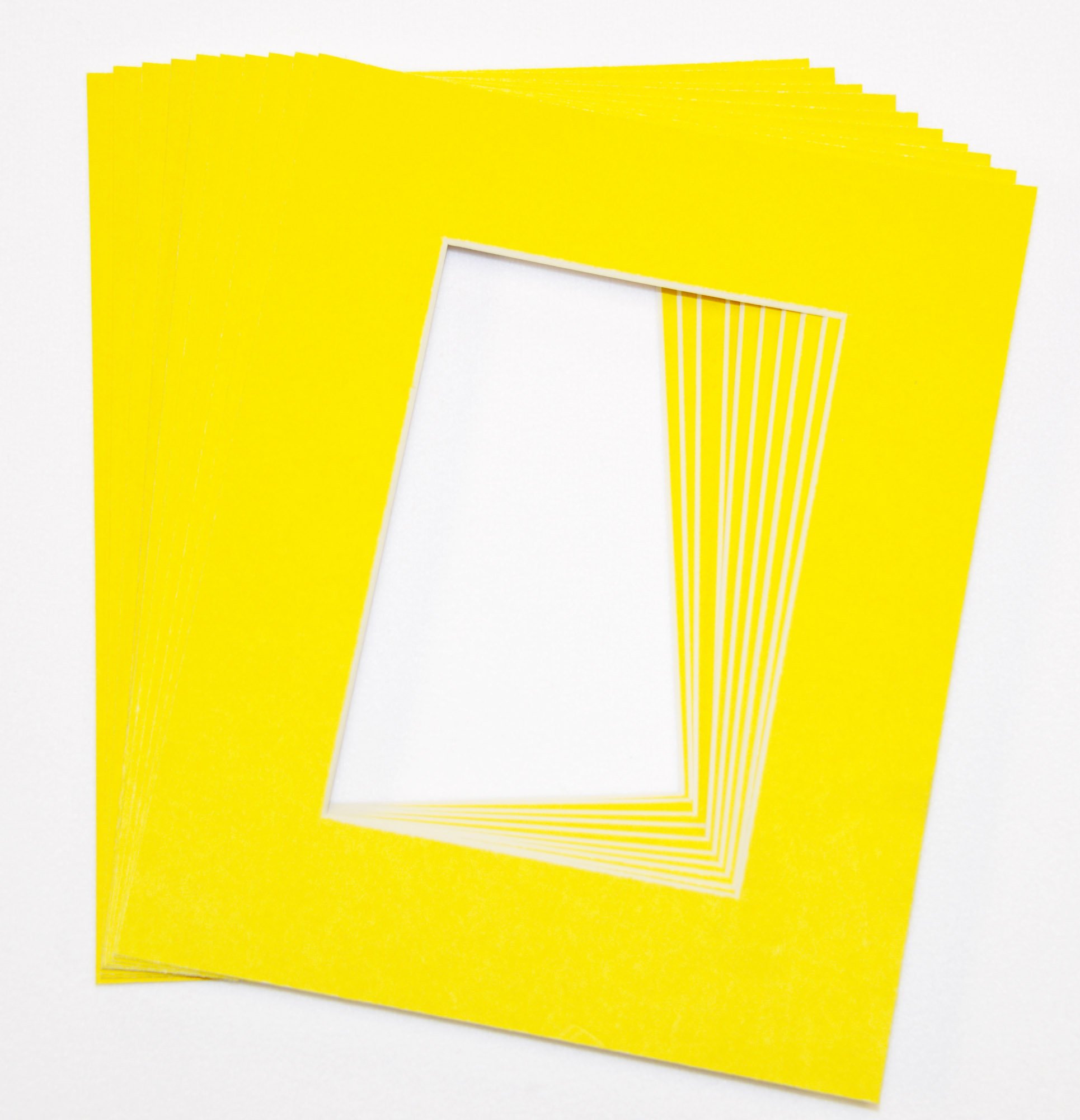 topseller100, Pack of 10 YELLOW 11x14 Picture Mats Matting with White Core Bevel Cut for 8x10 Pictures