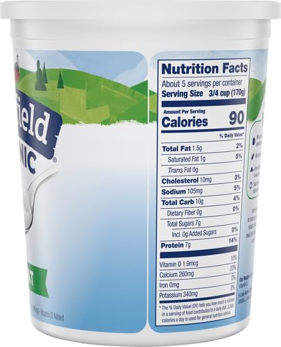 Stonyfield Organic Lowfat Yogurt, Plain, 32 oz. – 7g of Protein, Multiserving Yogurt Snack & Cooking Substitute