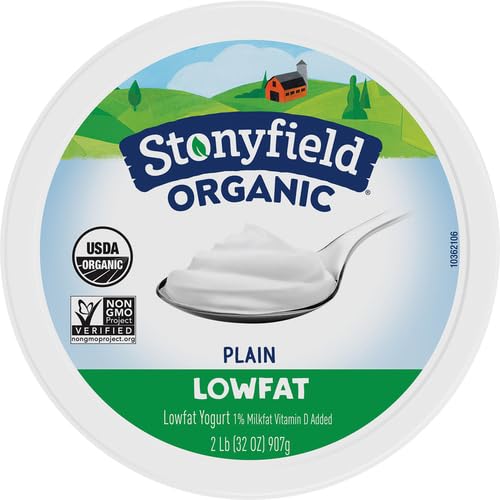 Stonyfield Organic Lowfat Yogurt, Plain, 32 oz. – 7g of Protein, Multiserving Yogurt Snack & Cooking Substitute