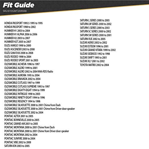 Scosche GMT2049AB Double DIN or Single DIN with Pocket Radio Install Dash Kit Compatible with Select 1994-12 GM Vehicles - Non Factory Nav Models Only - See Fit Guide in Images to Verify Your Vehicle