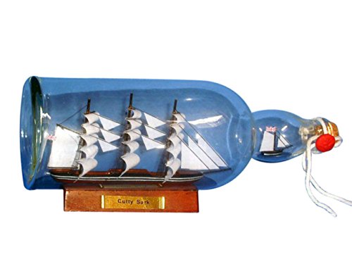 Hampton Nautical Cutty Sark Model Ship in a Glass Bottle, 11"