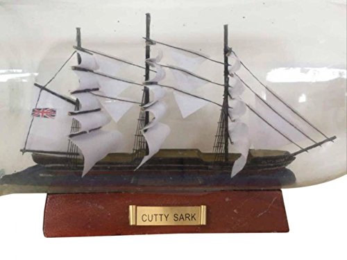 Hampton Nautical Cutty Sark Model Ship in a Glass Bottle, 11"