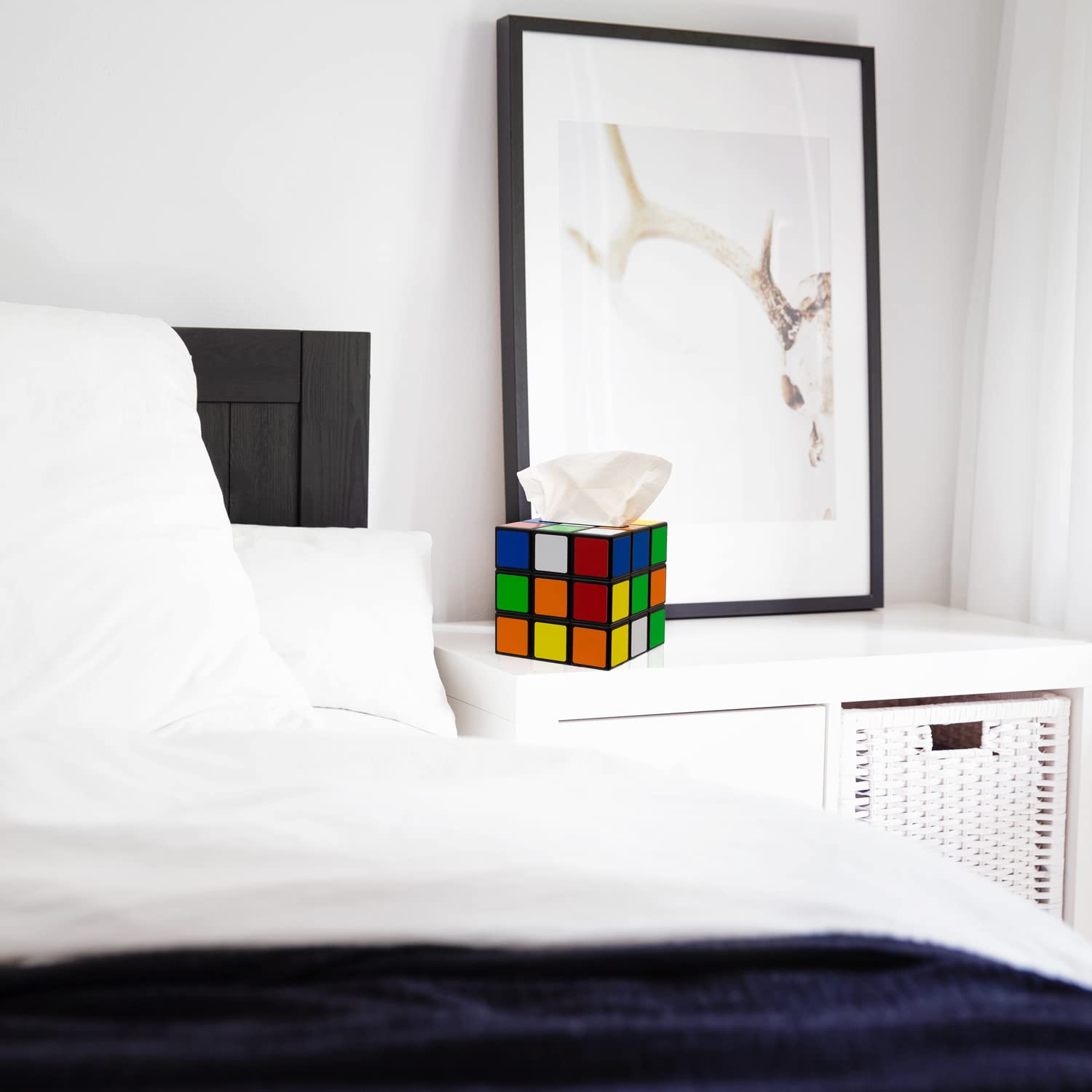 getDigital Plastic Magic Cube Tissue Box Cover, Holder for Square Tissue Boxes with Magnetic Lock, Multi Color