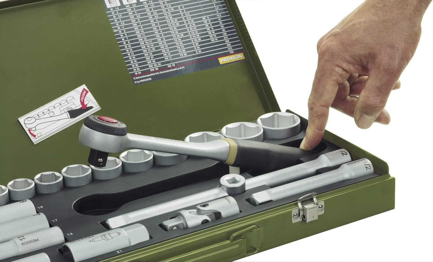 Proxxon (23080) 36 Piece Socket Set with 1/4 inch Square Drive