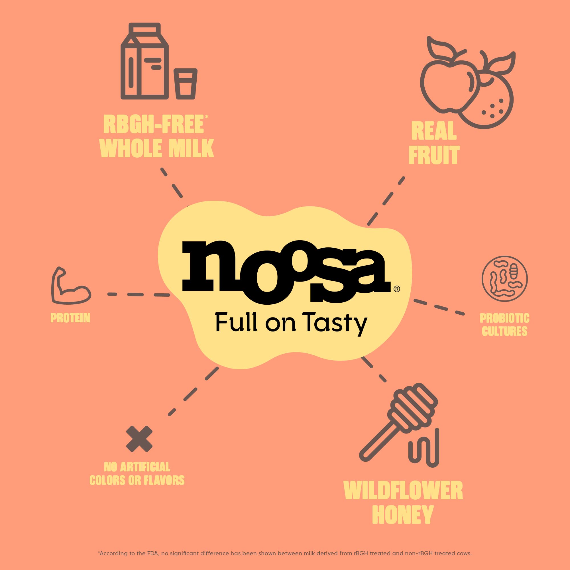 Noosa, Yoghurt Peach, 8 Ounce, Probiotic, Whole Milk Yogurt, Real Peaches, No Artificial Ingredients, Gluten Free