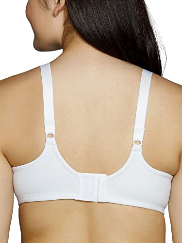Vanity Fair Womens Full Figure Beauty Back Smoothing With Lace, 4-way Stretch Fabric, Lightly Lined Cups Up To Dd Bra, White, 40C US