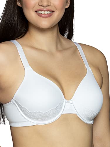 Vanity Fair Womens Full Figure Beauty Back Smoothing With Lace, 4-way Stretch Fabric, Lightly Lined Cups Up To Dd Bra, White, 40C US